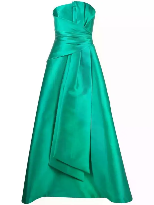 Alberta Ferretti Gathered-detail Strapless Gown