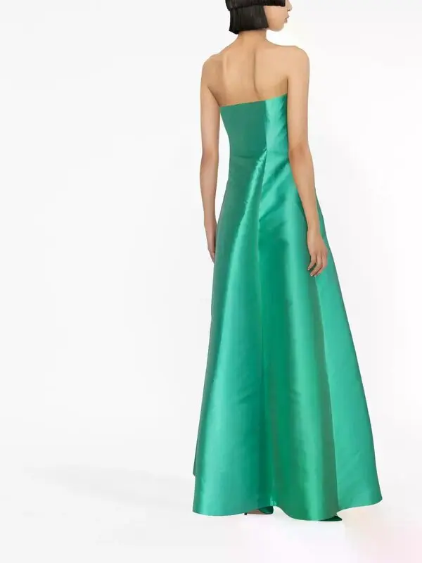 Alberta Ferretti Gathered-detail Strapless Gown