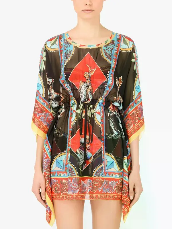 Dolce & Gabbana Carretto-print Chiffon Kaftan
