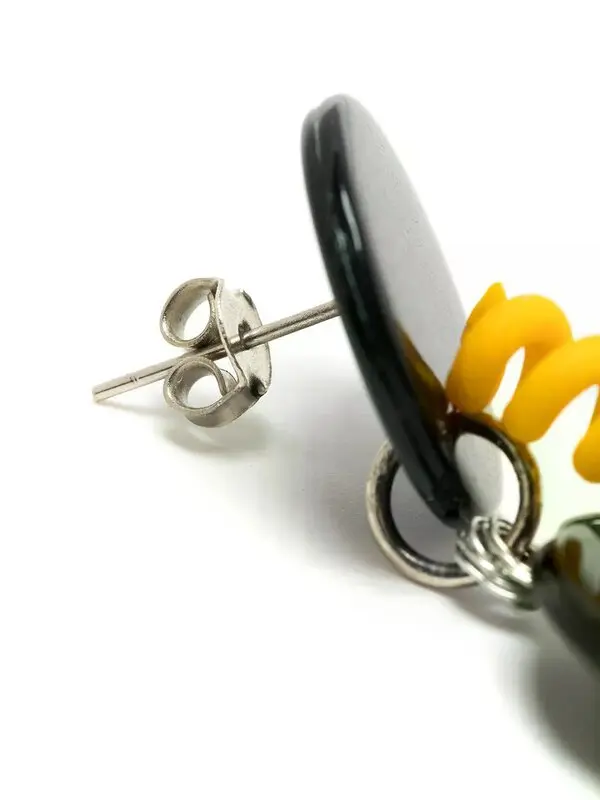 AMIR SLAMA Letter And Bee Charm Drop Earrings