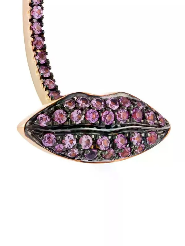 Delfina Delettrez 18kt Gold Lips Piercing Sapphire Earring