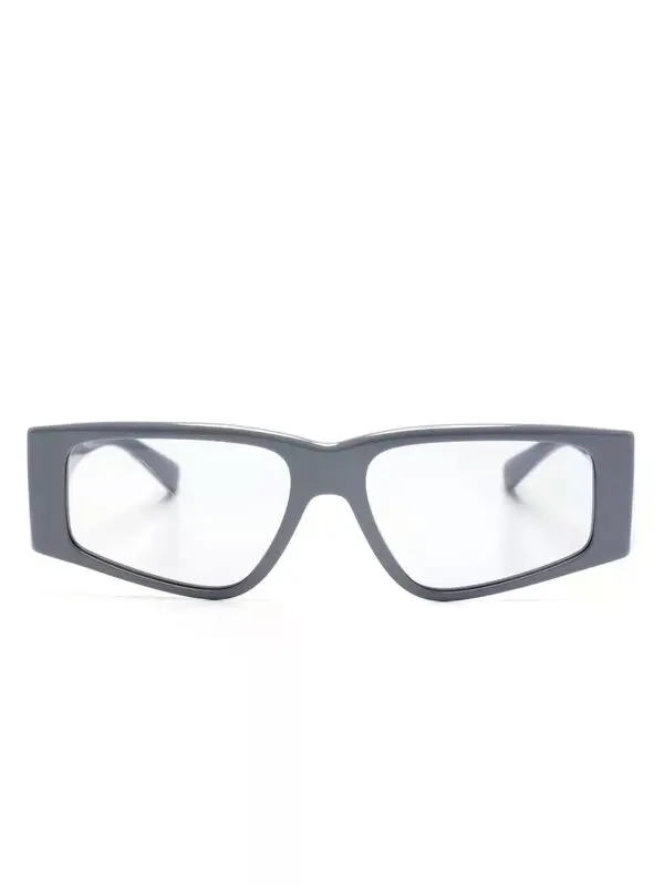 Dolce & Gabbana Logo-plaque Rectangle-frame Sunglasses - Grey