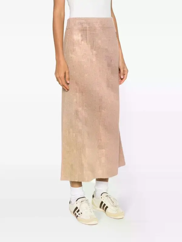 Maison Kitsuné Fox-patch Ribbed-knit Skirt