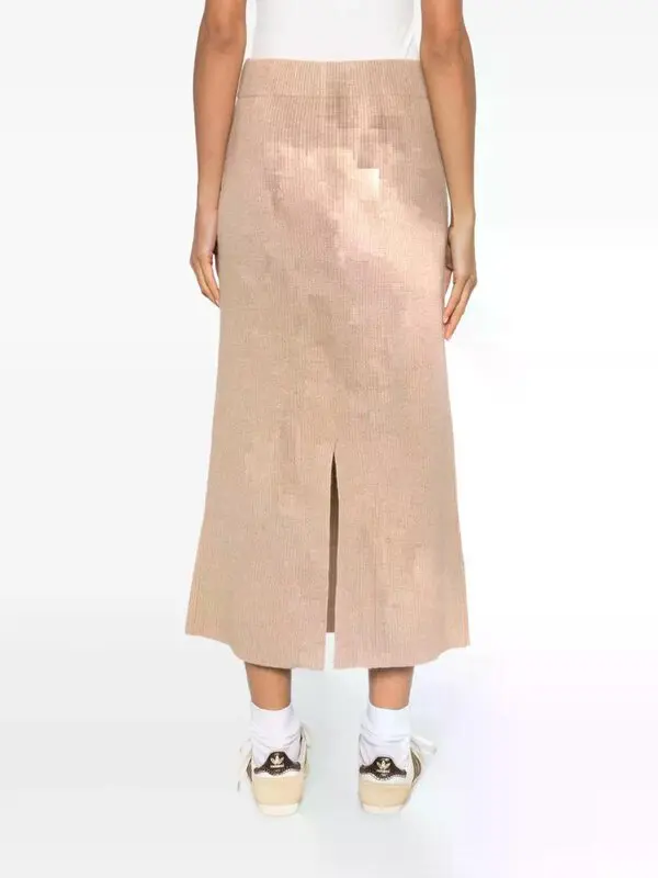 Maison Kitsuné Fox-patch Ribbed-knit Skirt