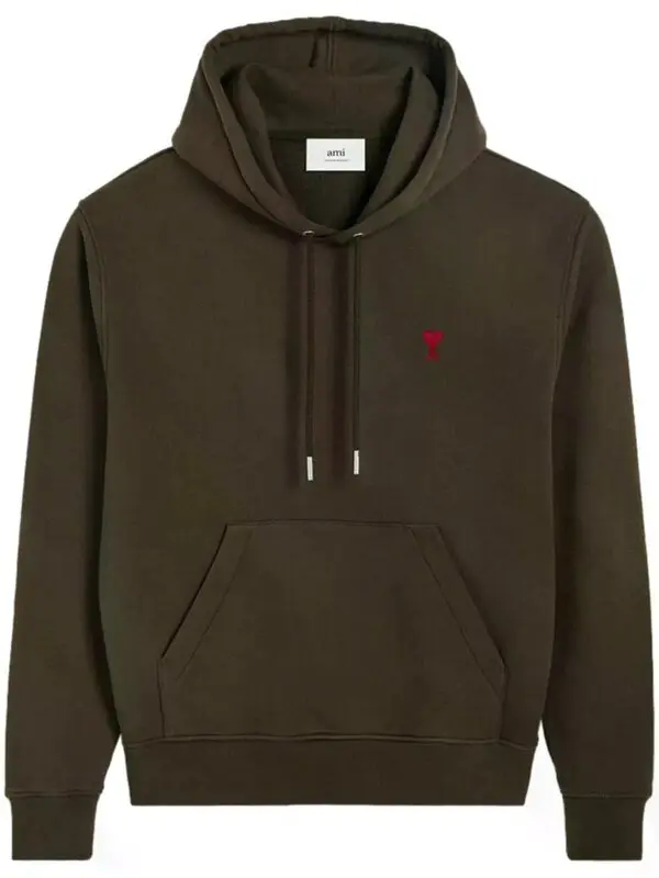 AMI Paris De Coeur-embroidered Hoodie