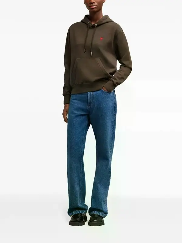 AMI Paris De Coeur-embroidered Hoodie