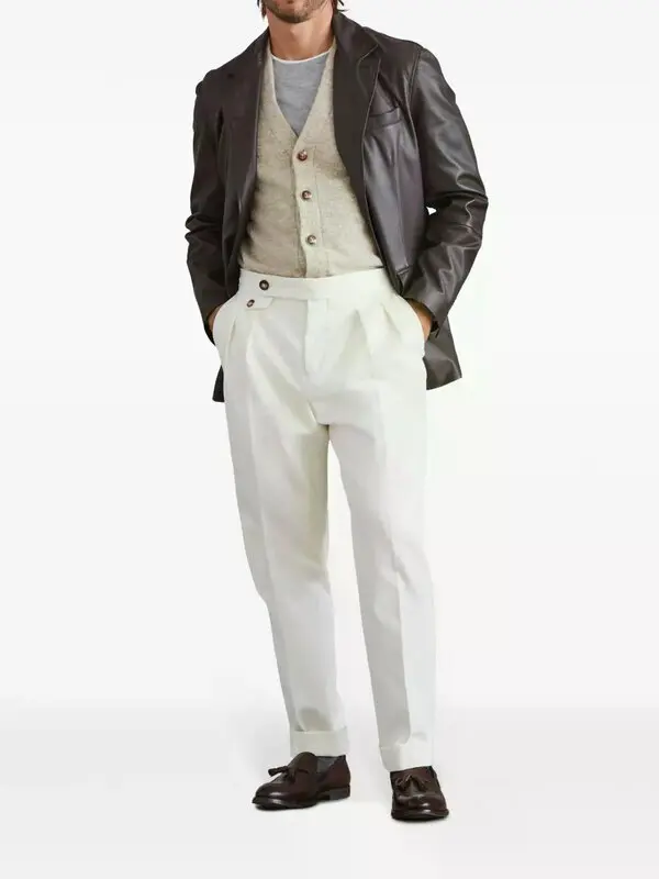 Brunello Cucinelli Single-breasted Leather Blazer