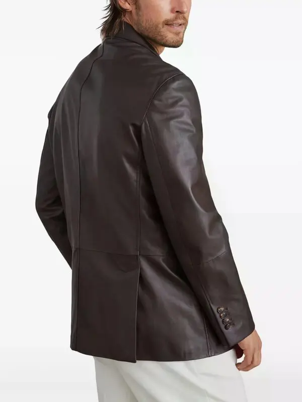Brunello Cucinelli Single-breasted Leather Blazer