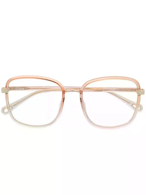 Chloé Oversized Transparent-effect Glasses - Orange