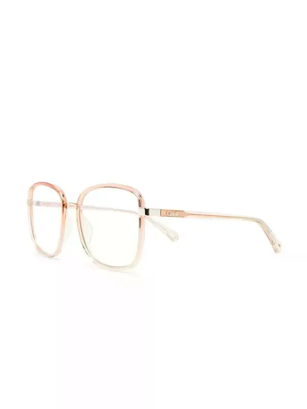 Chloé Oversized Transparent-effect Glasses - Orange