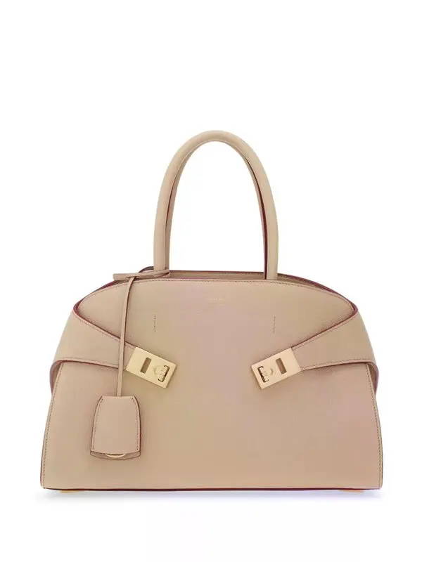 FERRAGAMO Medium Hammered Calfskin Tote Bag