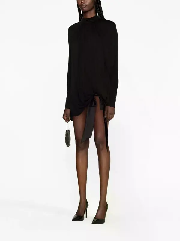 Saint Laurent High-neck Draped Minidress