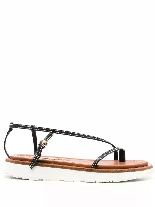 Zimmermann Skinny Strap Flat Sandals - Black