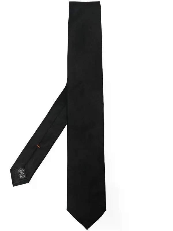 Zegna Pointed Silk Tie - Black