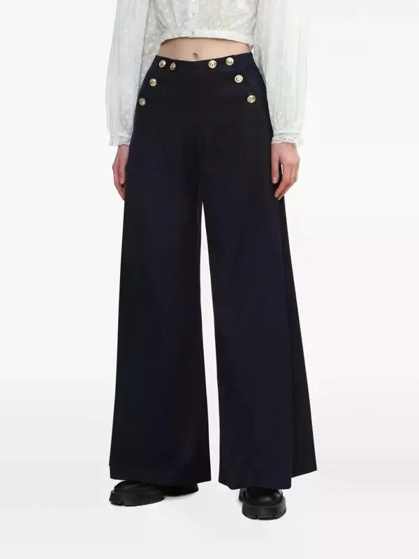 YUHAN WANG Decorative-button Palazzo Pants