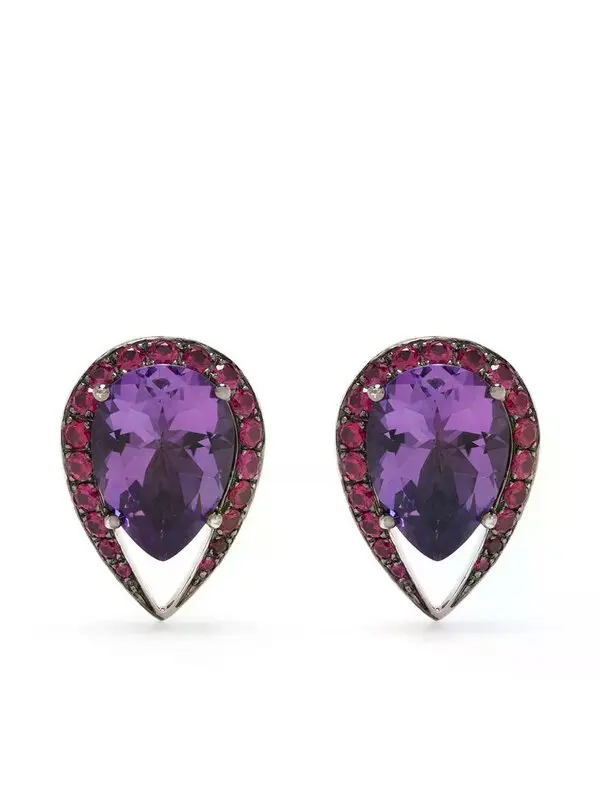 SHAUN LEANE 18kt White Gold Aurora Stud Earrings - Silver