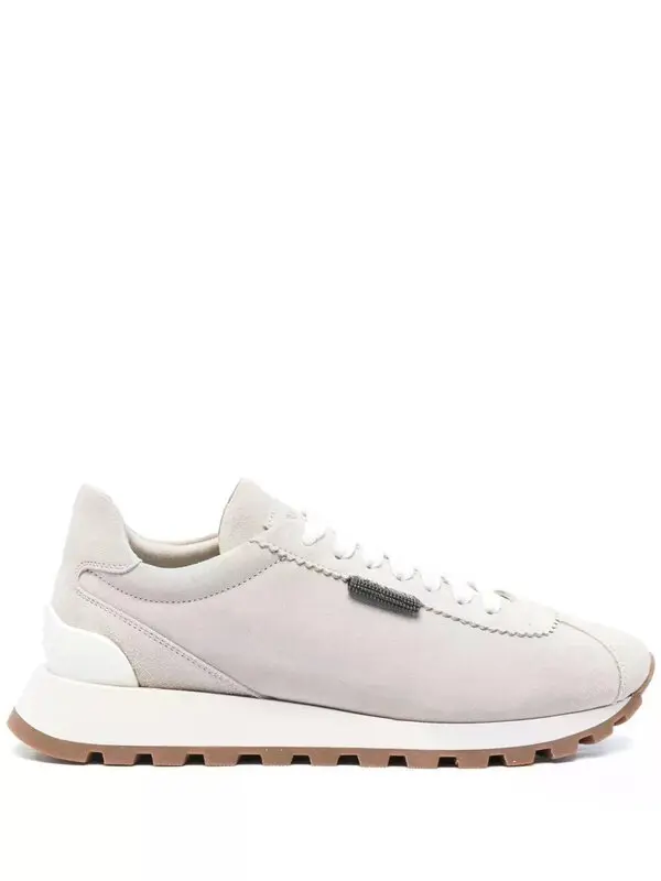 Brunello Cucinelli Suede Lace-up Sneakers - Grey