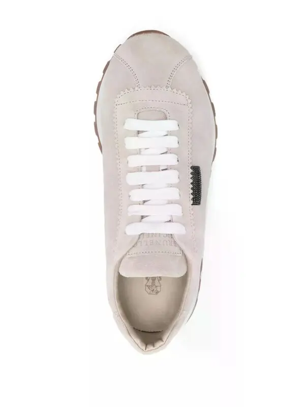 Brunello Cucinelli Suede Lace-up Sneakers - Grey