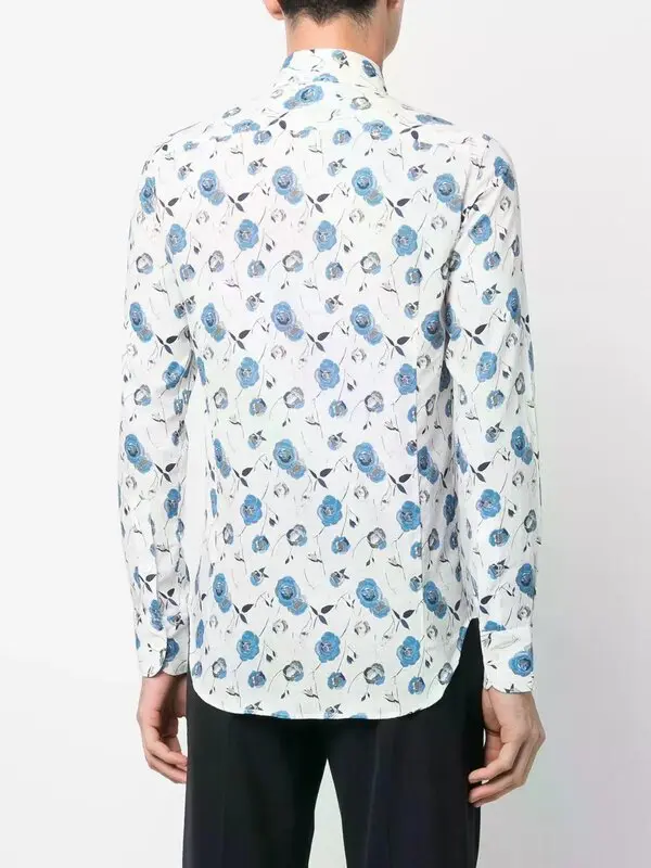 Canali Floral Print Classic Shirt