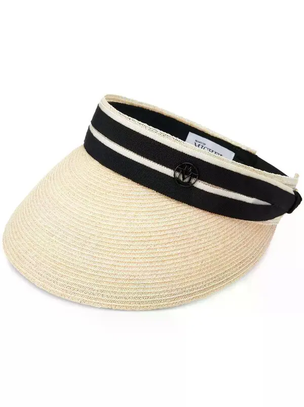 MAISON MICHEL Pat Straw Visor Hat - Neutrals