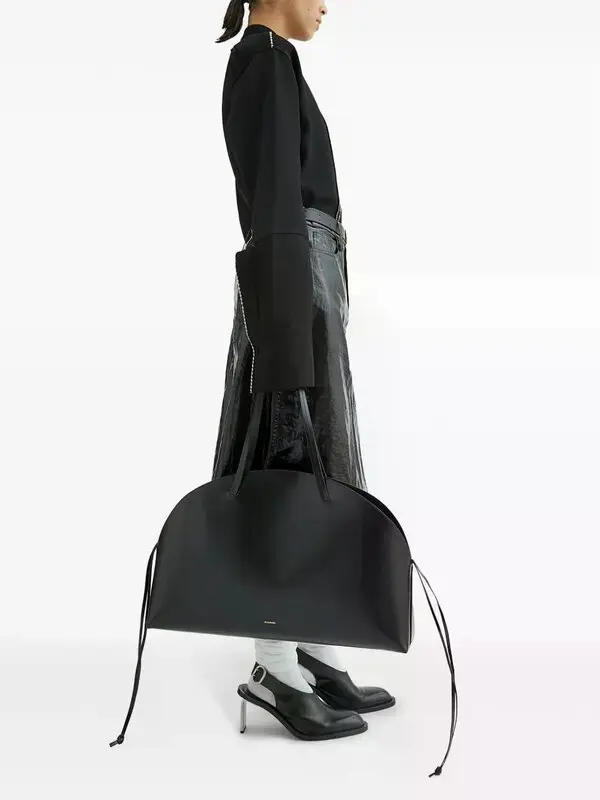 JIL SANDER Curve Large Shoulder Bag - Black