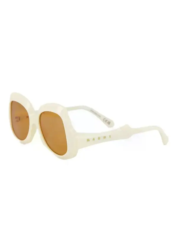 Marni Oversized Geometric Frame Sunglasses - Neutrals