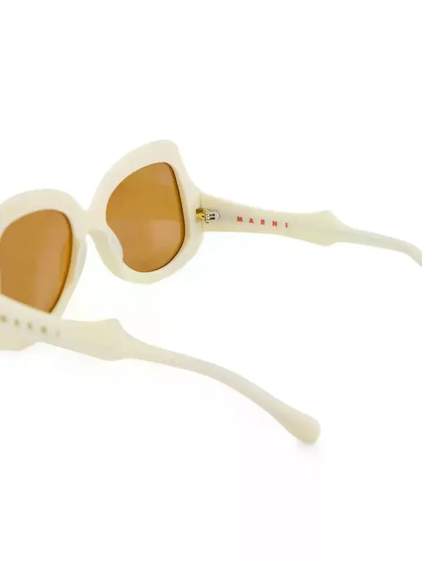 Marni Oversized Geometric Frame Sunglasses - Neutrals