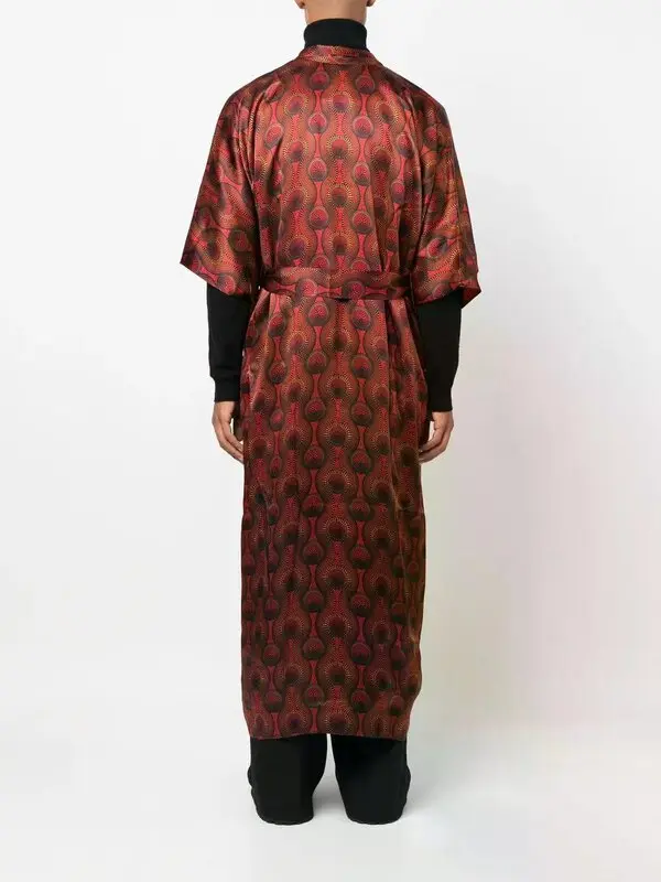 Ozwald Boateng Geometric-print Tie-waist Jacket