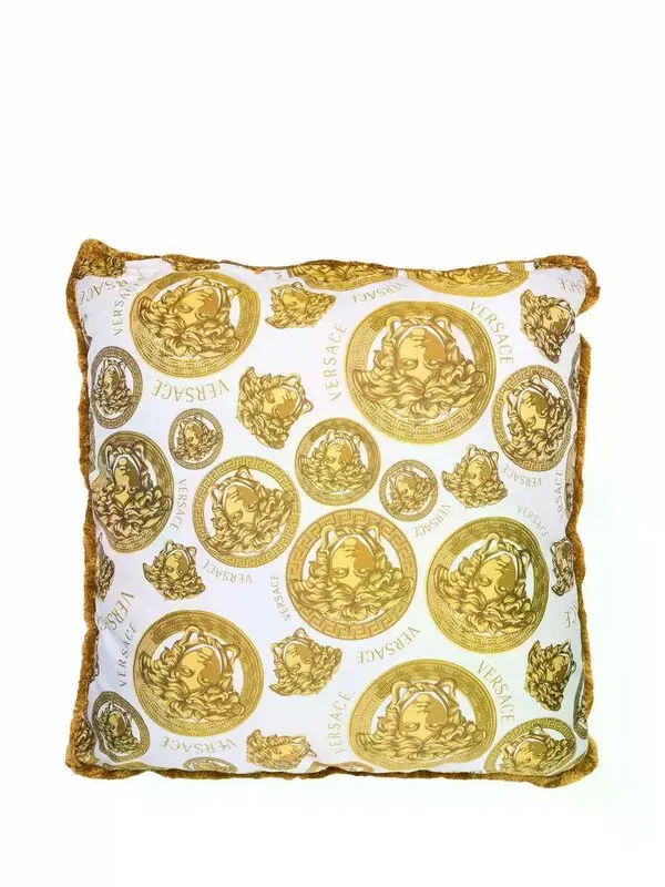 Versace Medusa-head Print Square Cushion