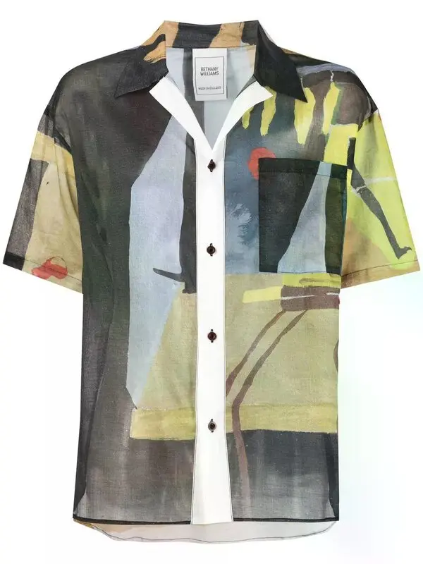 BETHANY WILLIAMS Abstract-print Short-sleeve Shirt - Blue