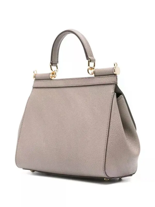 Dolce & Gabbana Small Sicily Leather Tote Bag - Brown