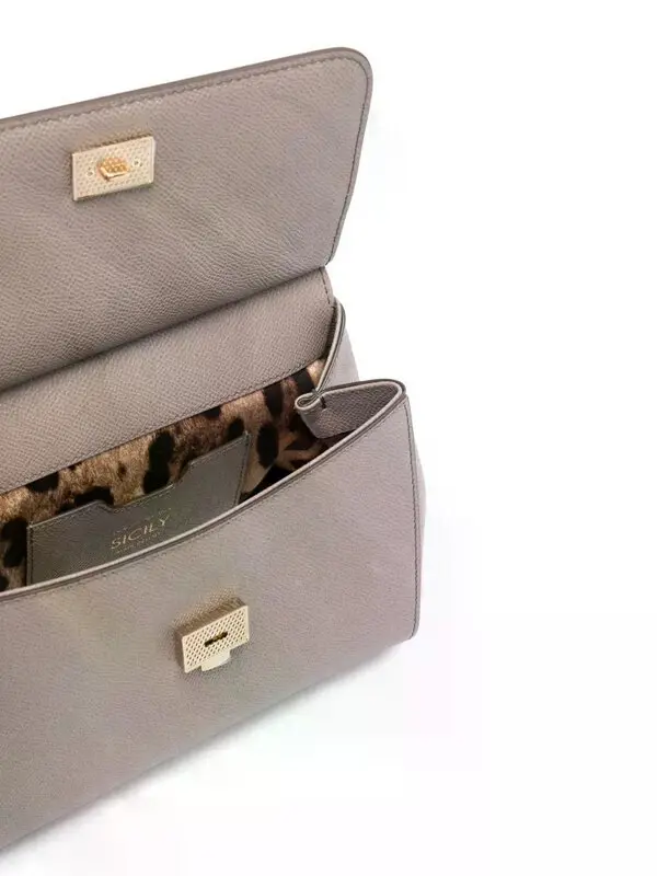 Dolce & Gabbana Small Sicily Leather Tote Bag - Brown