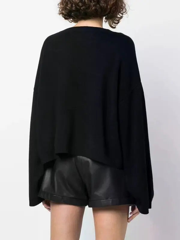 Versace Embroidered-logo Wide-sleeve Jumper
