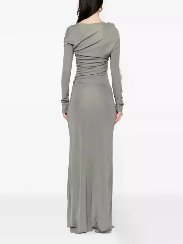 AYA MUSE One-shoulder Draped Maxi Dress - Grey