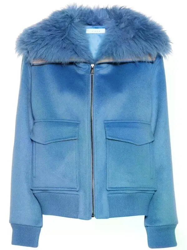 LISKA Cashmere Bomber Jacket - Blue
