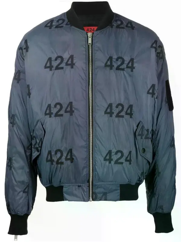 424 Logo-print Quilted Bomber Jacket