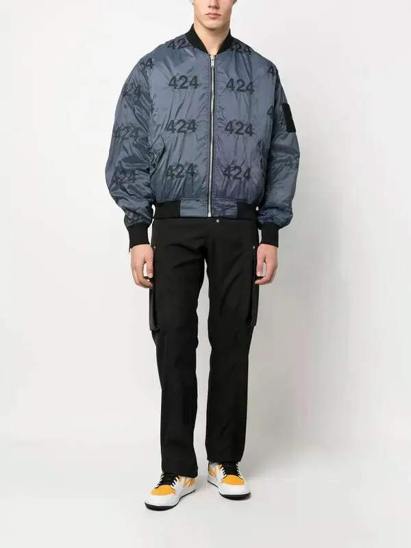 424 Logo-print Quilted Bomber Jacket