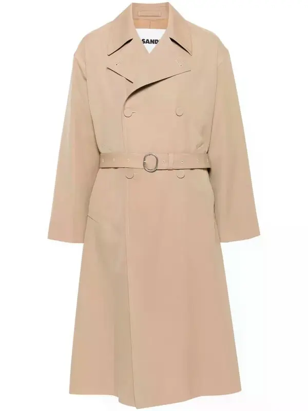 JIL SANDER Wool Gabardine Trench Coat
