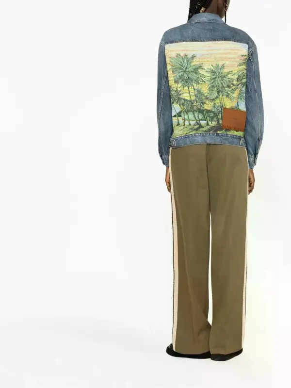 Palm Angels Sunrise-print Denim Jacket