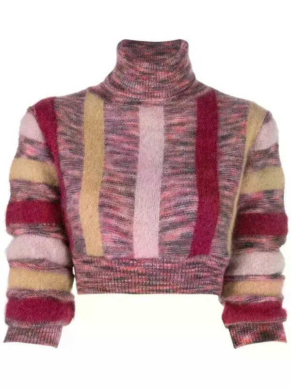 Dsquared2 Striped Roll-neck Crop Jumper