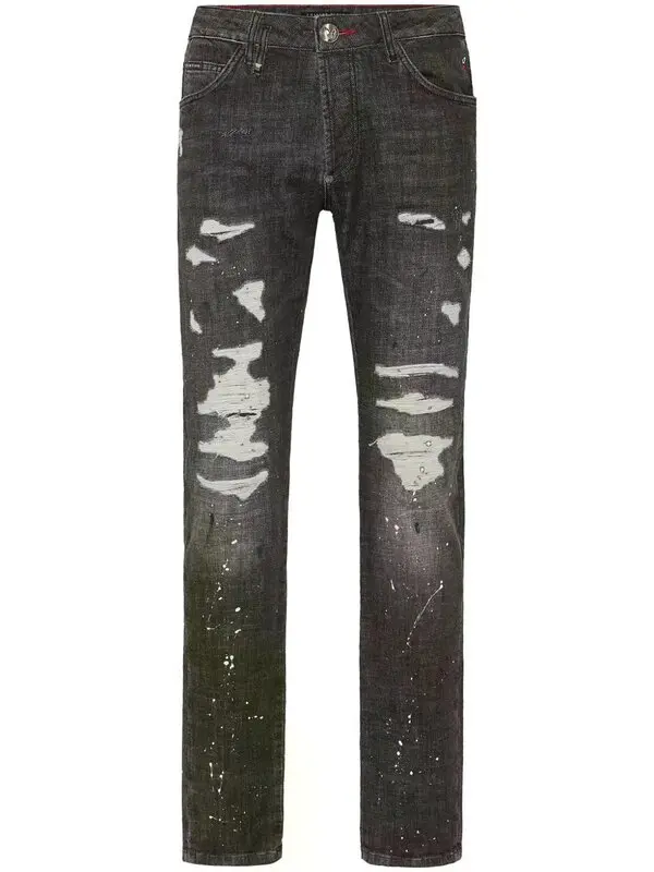 Philipp Plein Skull & Bones Slim Fit Jeans