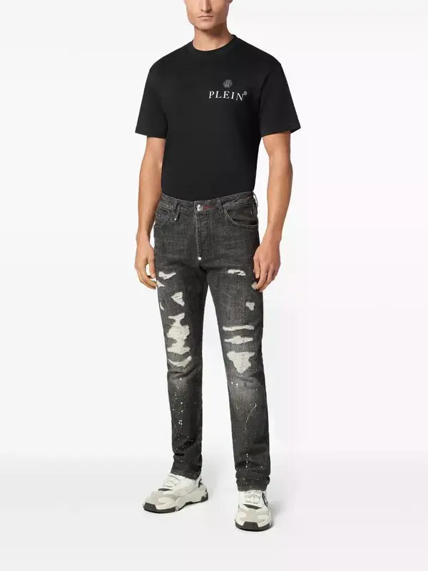 Philipp Plein Skull & Bones Slim Fit Jeans