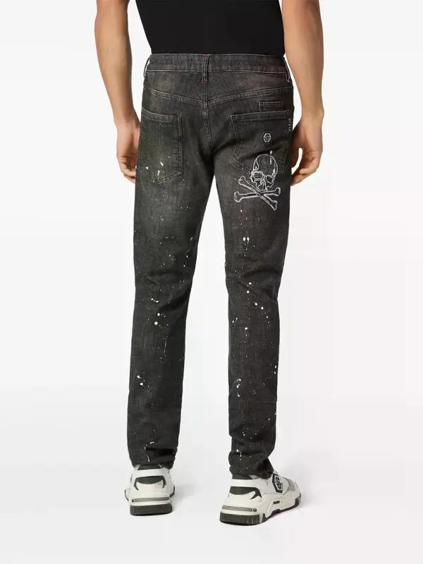 Philipp Plein Skull & Bones Slim Fit Jeans