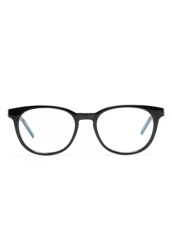 Saint Laurent Round-frame Glasses With Logo Detail - Black