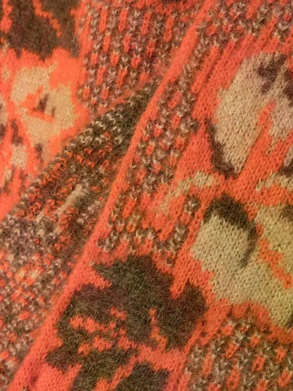 ERL Botanical-motif Intarsia-knit Scarf