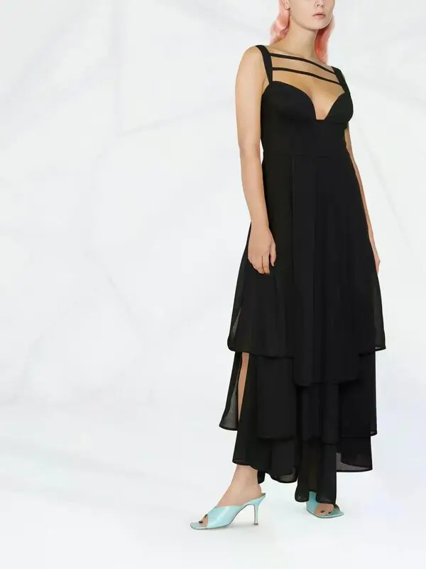 A.W.A.K.E. Mode Ruffled Hem Dress