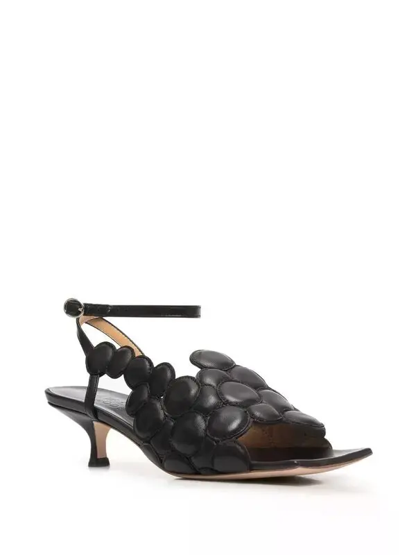 A.W.A.K.E. Mode Open-toe Leather Kitten Heel Sandals