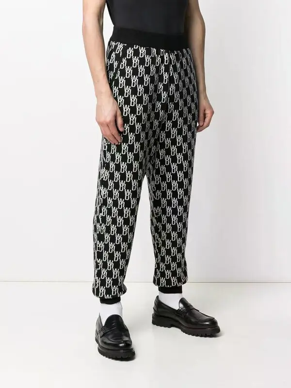 We11Done Intarsia Knit Track Trousers