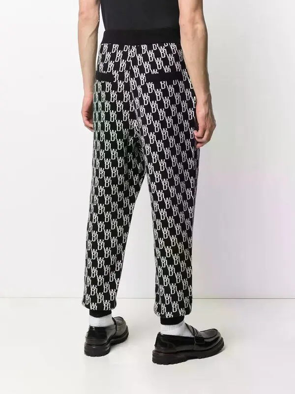 We11Done Intarsia Knit Track Trousers