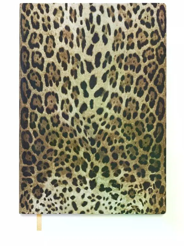 Dolce & Gabbana Medium Leopard-print Leather Blank Notebook - Yellow